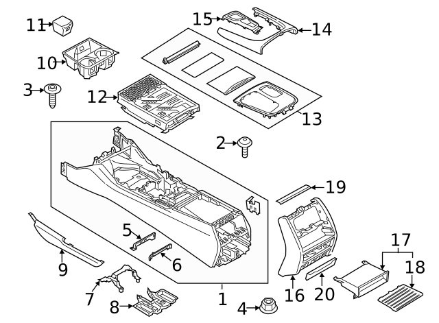 51-16-7-951-010 - Console Panel 2020-2022 BMW | AutoNationParts.com