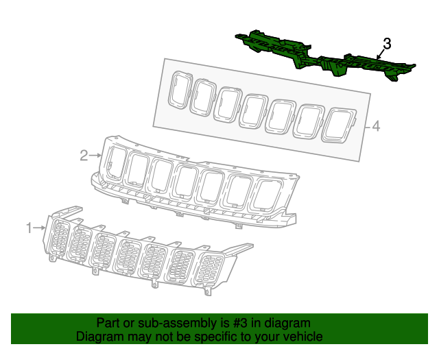 2017-2022 Jeep Compass Grille Reinforcement 68258700AD | TascaParts.com