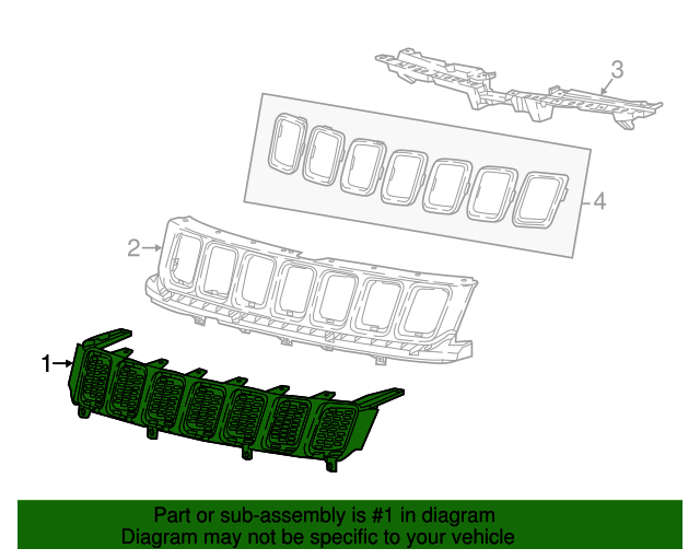 6XK26TZZAB - OEM Lower Grille For 2022 Jeep Compass | OEM MOPAR Parts ...