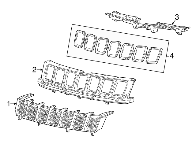 6XK26TZZAB - OEM Lower Grille For 2022 Jeep Compass | OEM MOPAR Parts ...