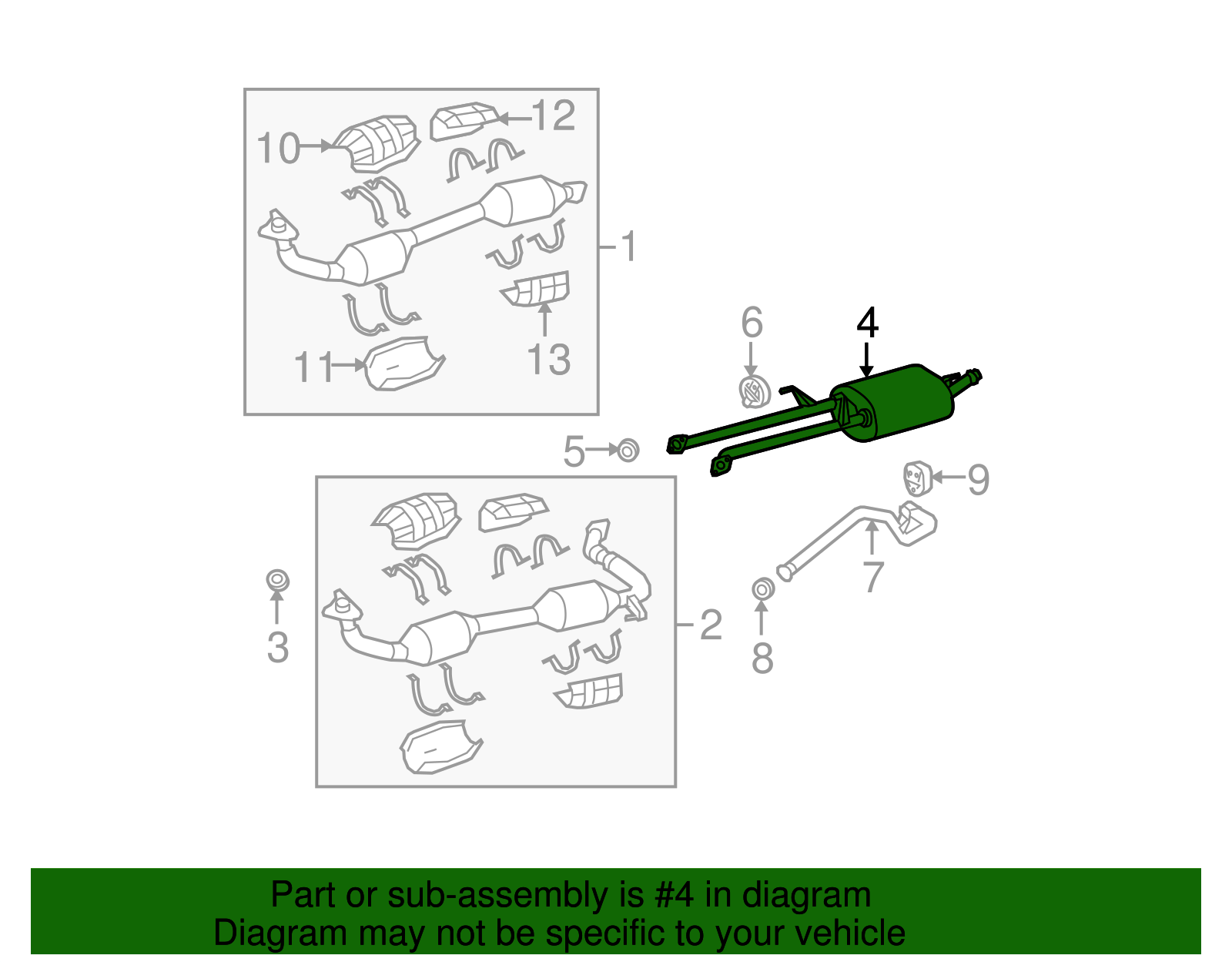 2007-2014 Toyota Tundra Muffler & Pipe 17420-0S030 | Toyota Parts Center