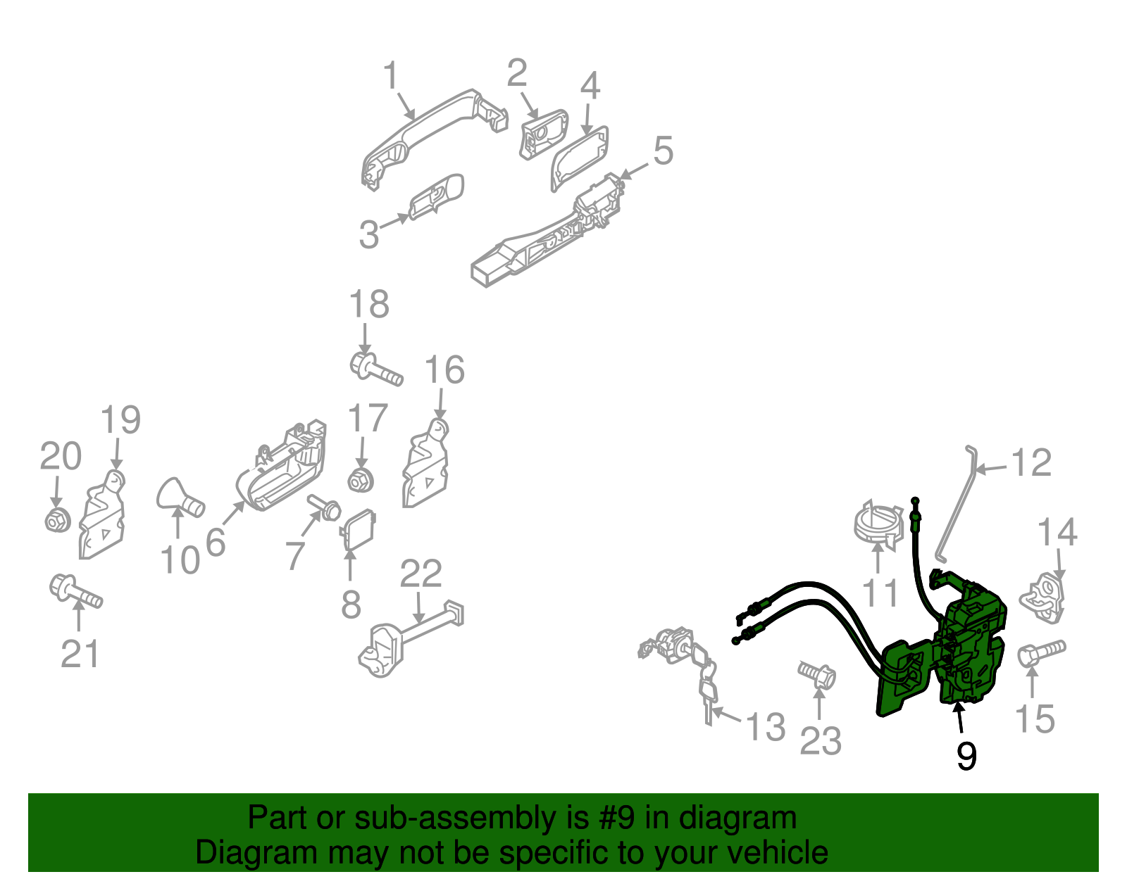 2008-2015 Nissan Lock Actuator 80500-JM00A | Bill Kay Nissan Parts