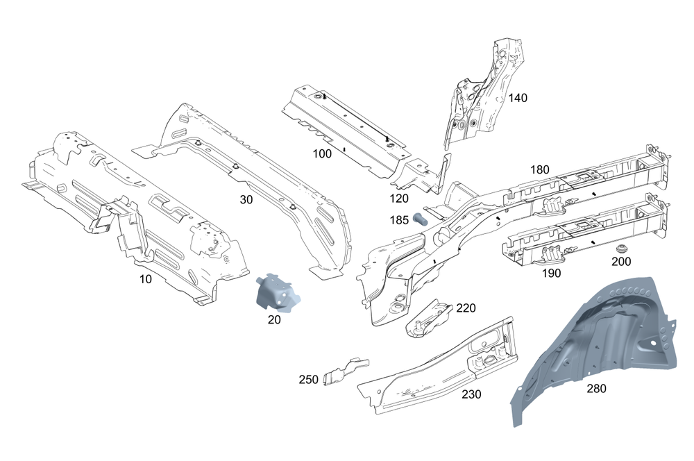 2020-2025 Mercedes-Benz Cover Longitudinal Member 247-610-48-02 ...
