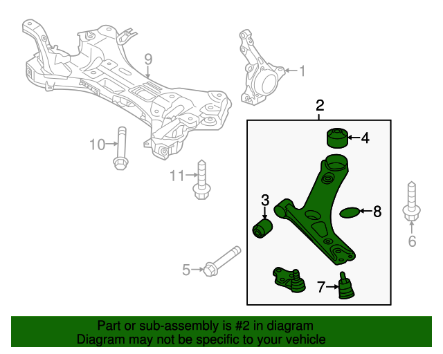 54500-1W000 - Lower Control Arm 2012-2017 Kia Rio | Kia.Parts Store