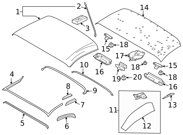9P1-898-005-A - Front Weather-Strip 2014-2022 Porsche 911 ...