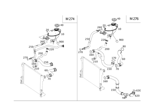 Expansion Reservoir, Mount and Hoses for 2013 Mercedes-Benz GLK350 ...