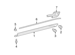 1996-2009 Toyota 4Runner Protector, Rocker Panel Moulding, No. 1 75861 ...