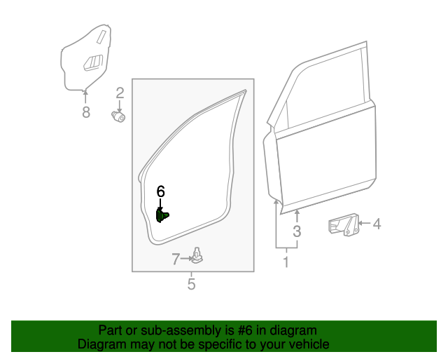 67867-60010 - Door Weather-Strip Retainer - 2010-2022 Toyota 4Runner ...