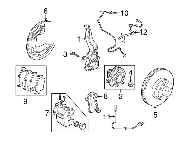 Genuine OEM Knuckle Part# RUB500330 Fits 2006-2013 Land Rover Range ...