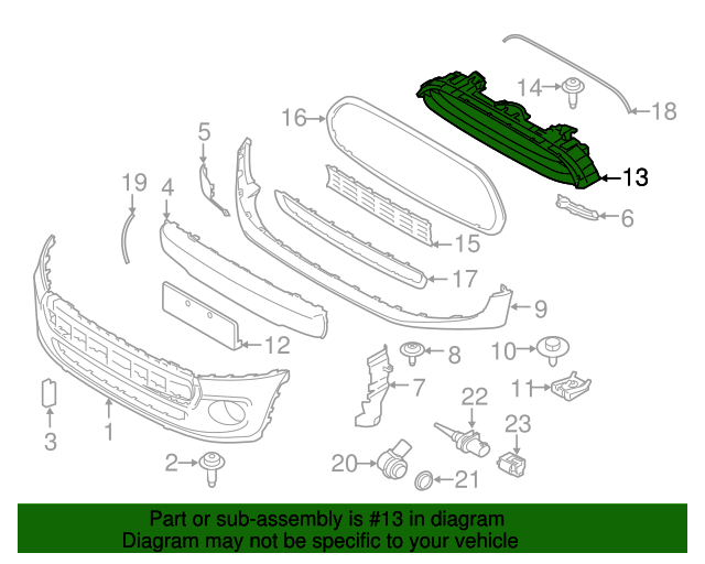 2016-2021 Mini Cooper Upper Grille 51-13-7-300-586 | Shop OEM MINI Parts
