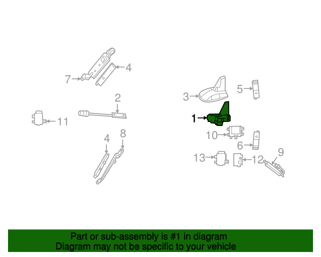 222-905-63-07-64 - Antenna Assembly - 2012-2020 Mercedes-Benz | World ...