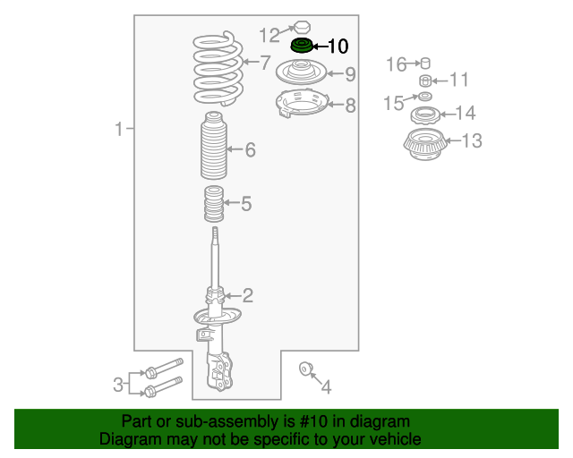 51726-SAA-013 - Bearing, Damper Mounting 2007-2008 Honda Fit | Honda ...