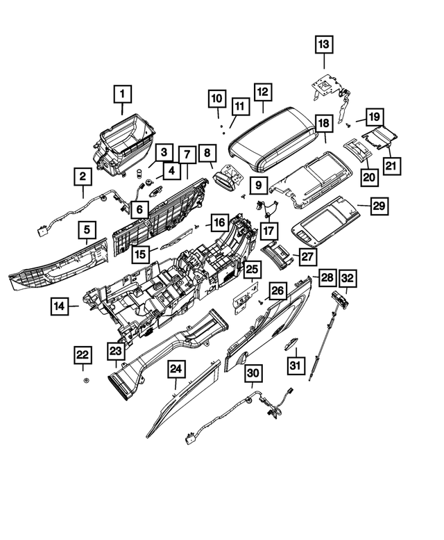 MOPAR CENTER CONSOLE DUCT - 68533828AA - 68533828AA | Mopar Online Parts