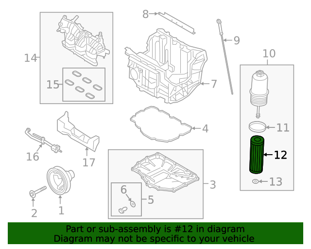 KU2Z-6731-A - Engine Oil Filter Element 2015-2024 Ford | Ford Parts Direct