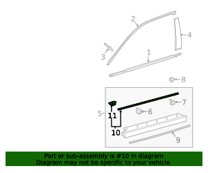 67865-76010 - Body Side Molding Weatherstrip - 2019-2023 Lexus ...