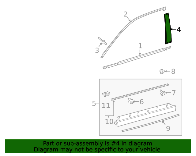 75755-76020 - Door Applique 2019-2024 Lexus | AutoNationParts.com