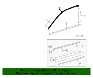 2019-2024 Lexus Frame Molding 75753-76020 | OEM Parts Online