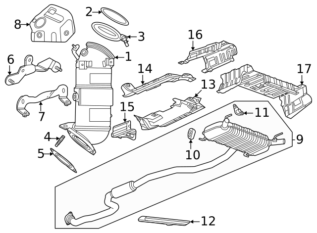 2020-2023 Cadillac CT4 Muffler & Pipe Assembly 84839122 | GMPartsDirect.com