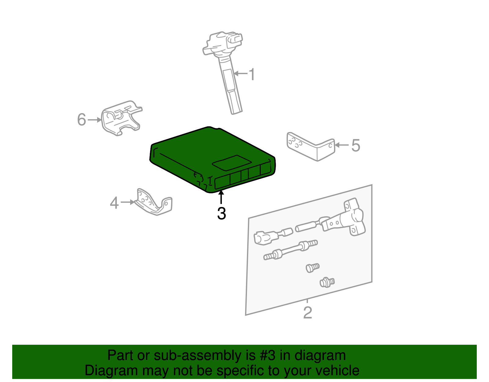 Genuine Toyota Ecm part# 89661-0C731 for 2006 Toyota Tundra | Ourisman ...