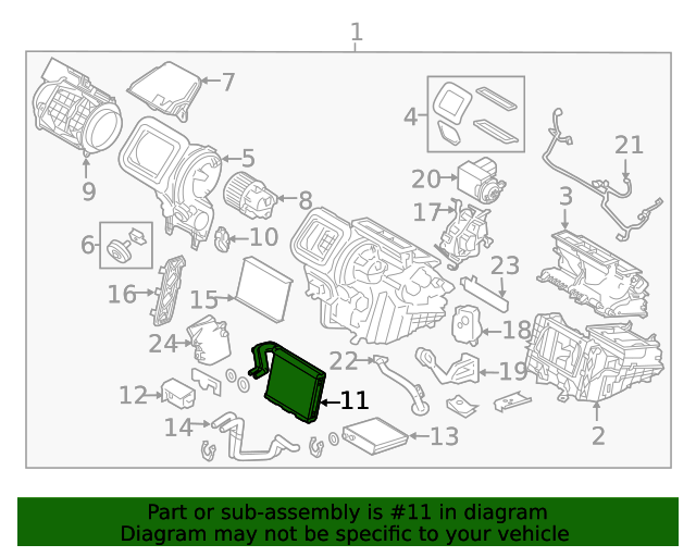 Genuine OEM Evaporator Core Part# LR115697 Fits 2019-2022 Land Rover ...