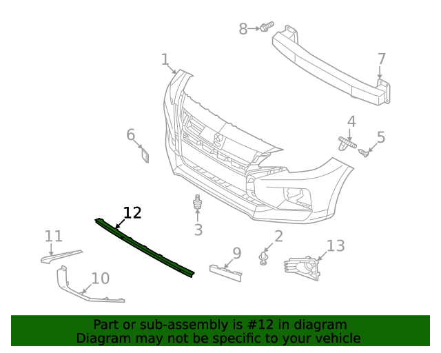 6512A924 - Lower Deflector - 2021-2023 Mitsubishi | Lasco Auto Parts