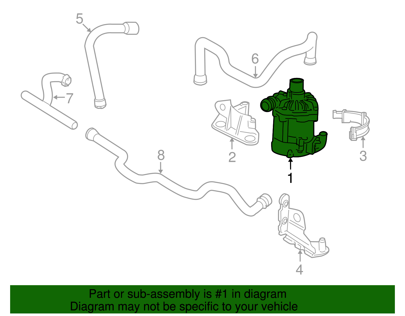 11517584088 - 2010-2014 BMW Engine Auxiliary Water Pump (11-51-7-584 ...