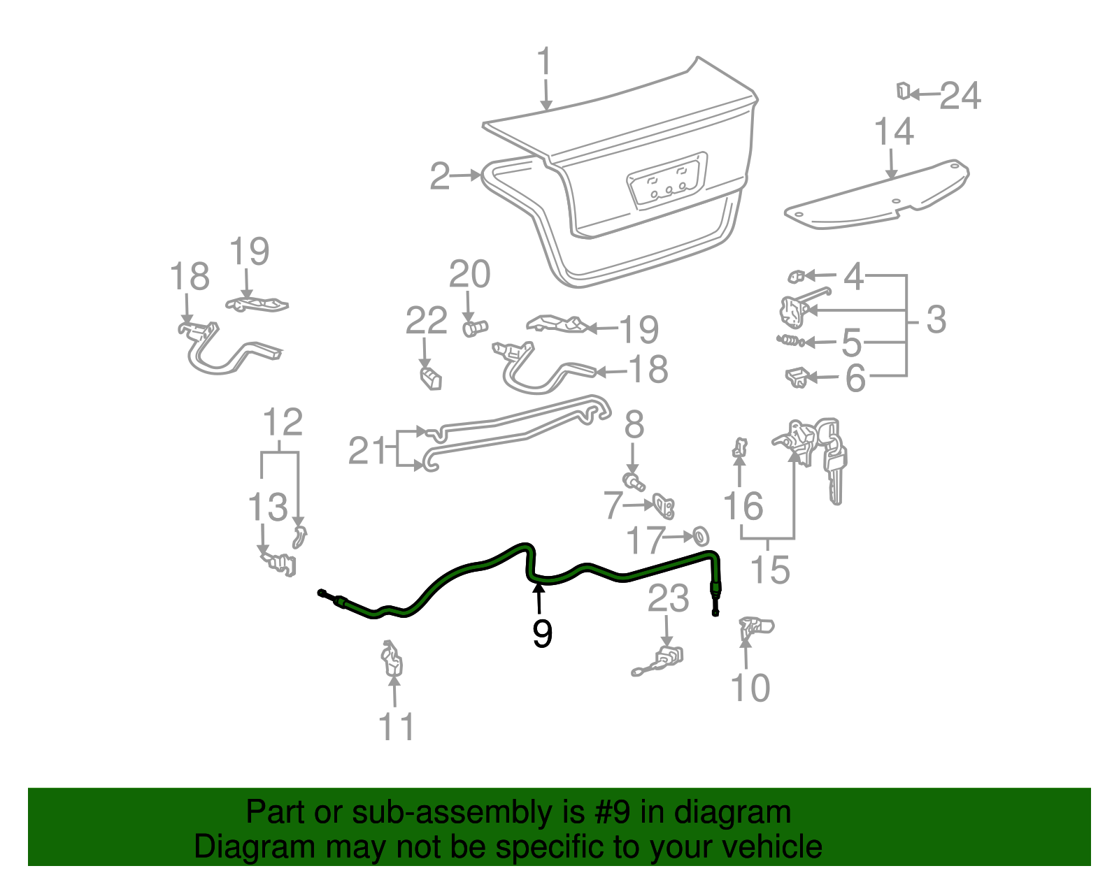 2000-2005 Toyota Echo Release Cable 64607-52020 | Toyota San Diego Parts