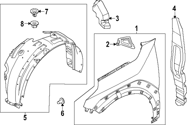 86812-DO000 - Fender Liner 2024 Kia EV9 | Kia.Parts Store