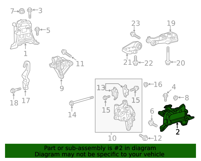 2019-2022 Toyota Corolla Mount 12372-24010 | OEM Parts Online