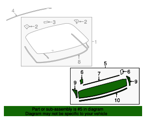 64801-47031 - Lower Glass - 2016-2022 Toyota | OEM Genuine Toyota Parts