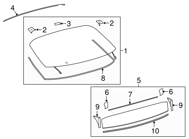 64801-47031 - Lower Glass - 2016-2022 Toyota | OEM Genuine Toyota Parts