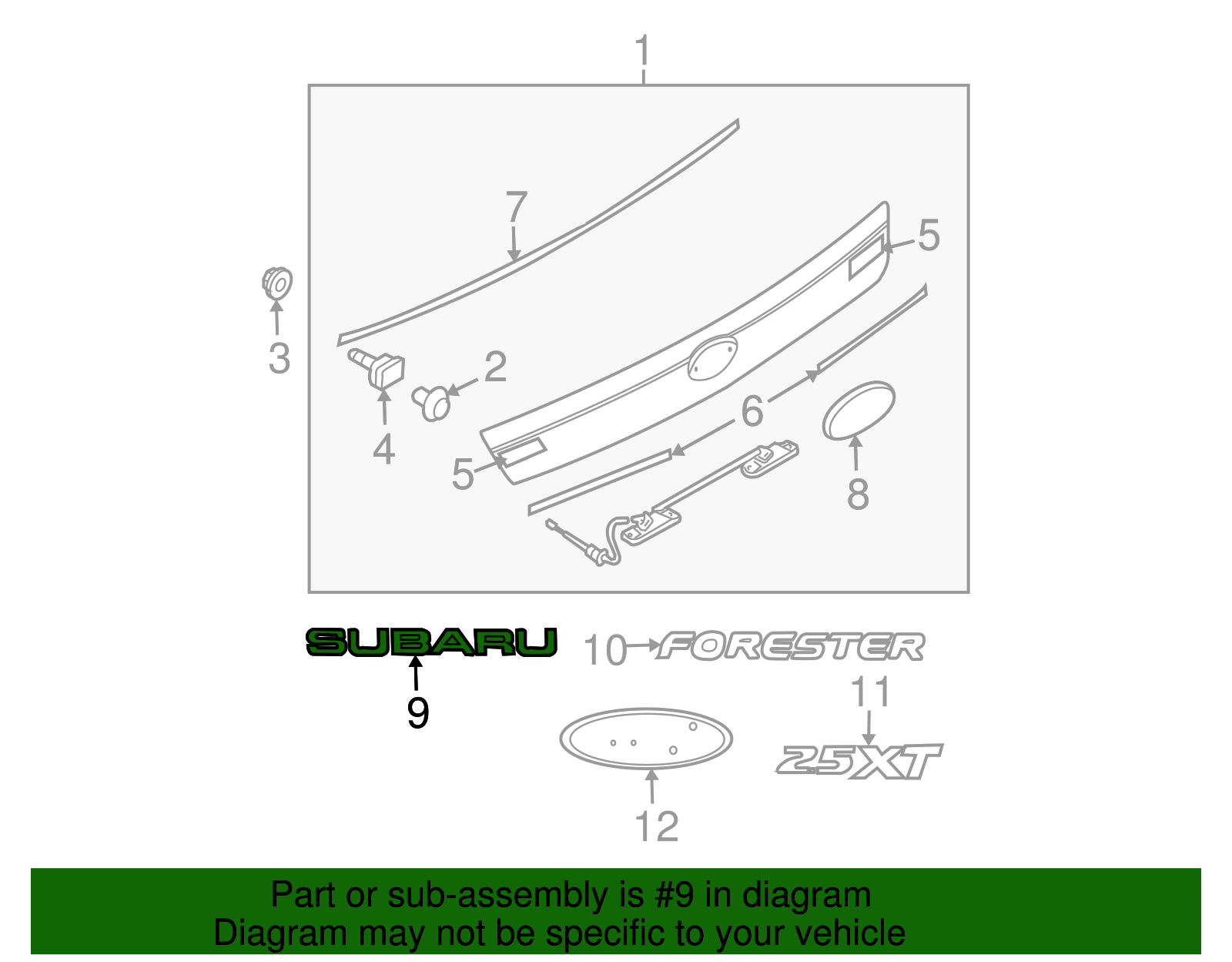 2006-2008 Subaru Forester OEM NEW 2006-2008 Subaru Forester Letter Mark ...