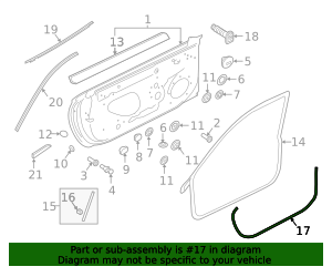 8W6-837-911-A - Door Weather-Strip 2018-2024 Audi | Audi OEM Parts
