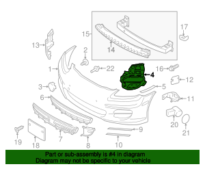 970-505-564-03-1E0 - Bumper Cover Bracket 2010-2013 Porsche Panamera ...