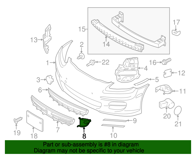 2010-2013 Porsche Panamera Lower Grille Retainer Plate 970-505-544-02 ...
