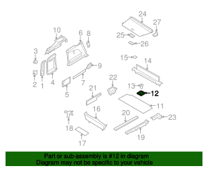 2006-2014 BMW Handle, floor carpet-luggage comp 51-47-6-958-161 ...