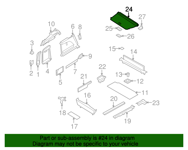 51476969790 - 2007-2013 BMW X5 Cargo Cover - Tobacco (51-47-6-969-790 ...