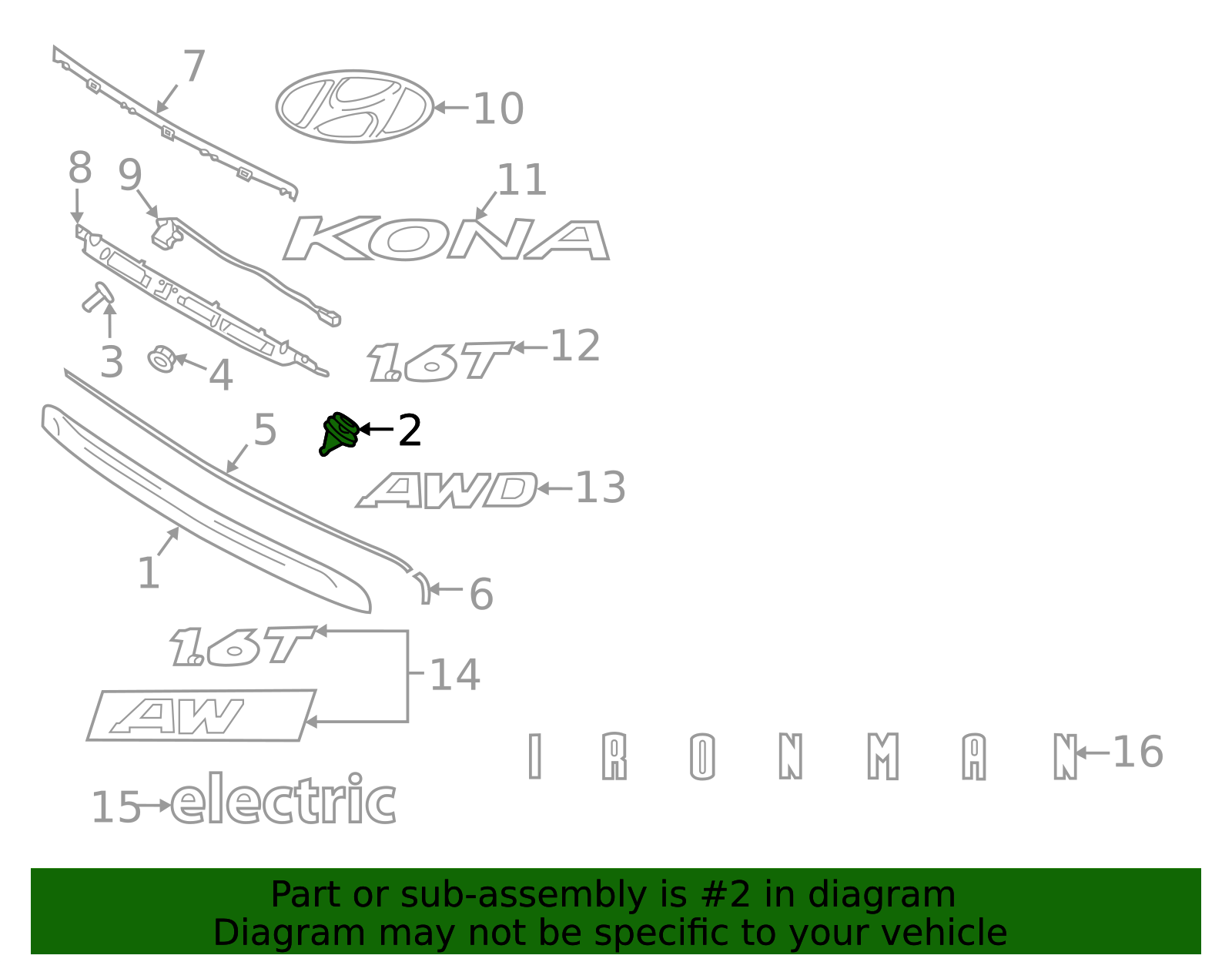 1992-2025 Hyundai Deck Lid Finish Panel Clip 92552-36000 | OEM Parts Online