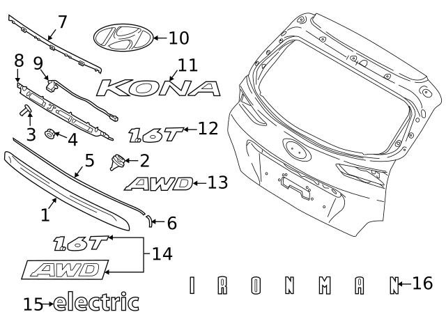 92552-36000 - Finish Panel Clip - 1992-2021 Hyundai | hyundaiparts