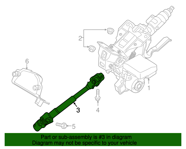 2016-2021 Mazda CX-3 Intermediate Shaft DB2W-32-090A | RealMazdaParts.com