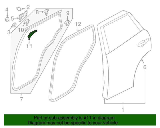 2013-2016 Mazda CX-5 Door Weather-Strip Upper Retainer KD53-72-762A ...