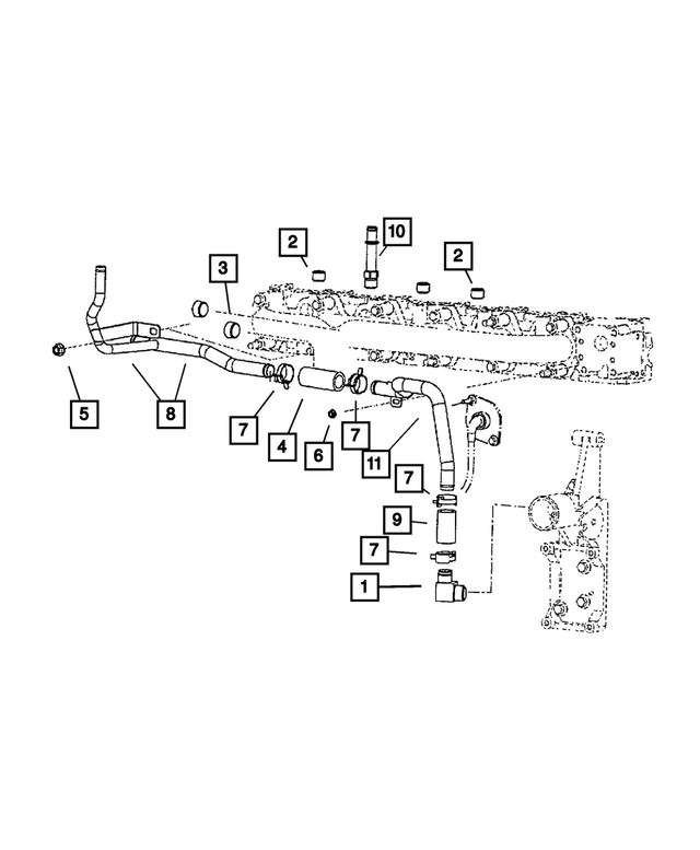 2003-2006 Dodge Heater Core Tube 5093091AB | Wholesale MOPAR