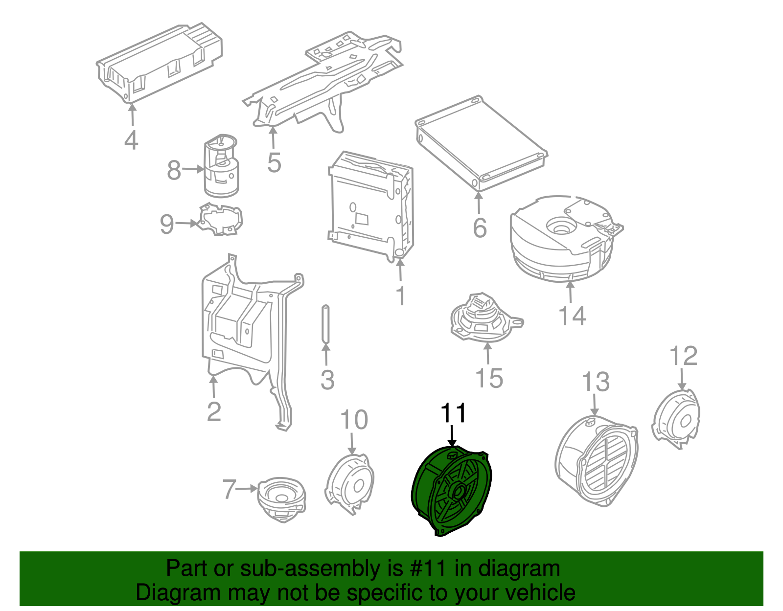 2007-2010 Audi Q7 Front Dr Speaker 4L0-035-415-A | TascaParts.com