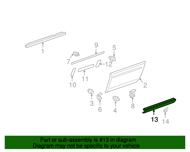 1999-2000 Lexus RX300 Body Side Molding 75741-48900-J1 | OEM Parts Online