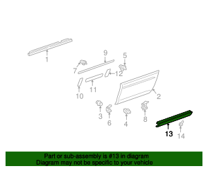 1999-2000 Lexus RX300 Body Side Molding 75741-48900-J1 | OEM Parts Online