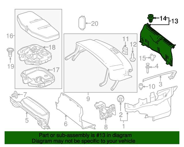 2017-2020 Mercedes-Benz Rear Trunk Trim 172-690-35-00-9051 | MB OEM Parts