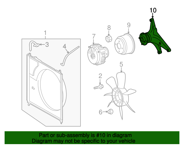 2008-2021 Lexus LX570 Engine Cooling Fan Clutch Bracket 16380-0S010 ...