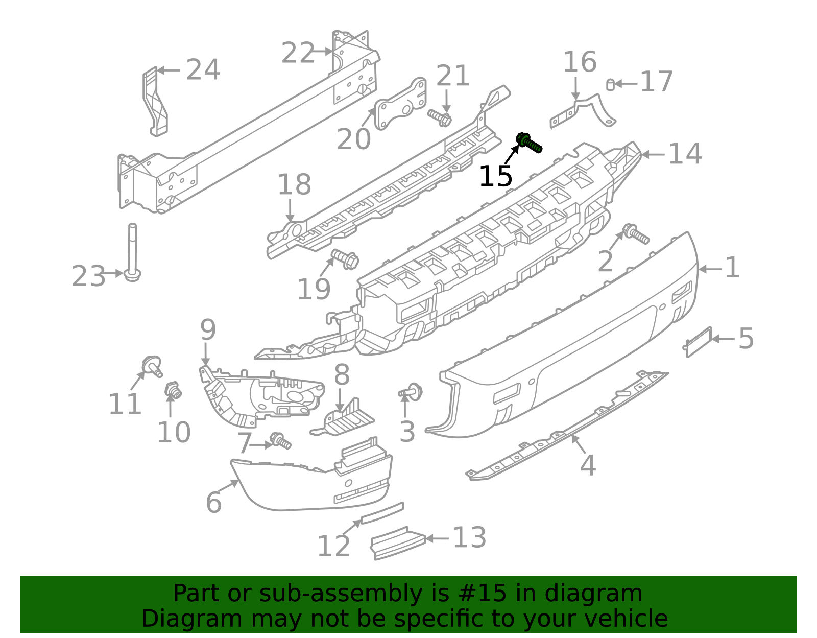 LR038663 - Bumper Cover Spacer Panel Screw 2014-2023 Land Rover | Land ...