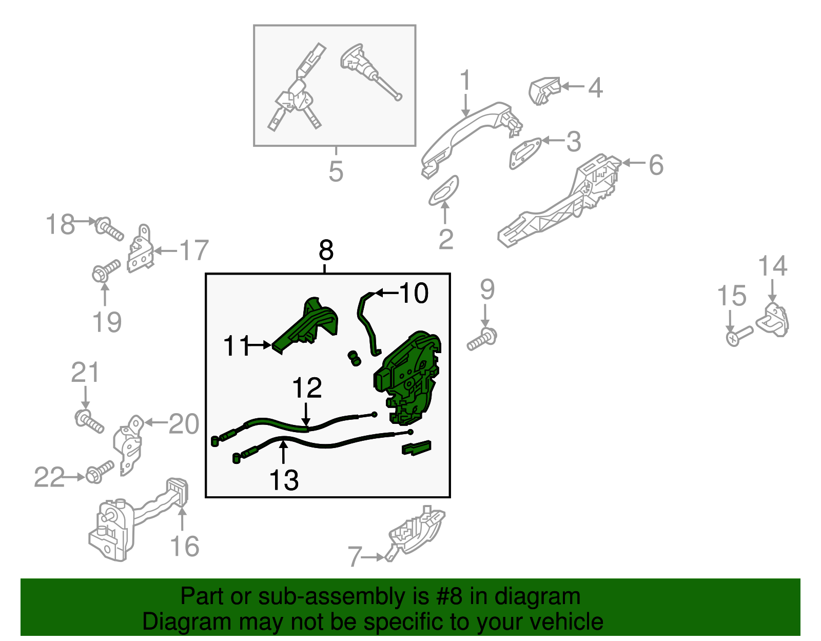 81310-H8000 - Latch Assembly 2018-2023 Kia Rio | Kia.Parts Store