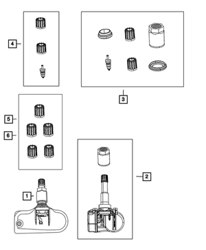 Tire Pressure Sensor Package, Export - 2006-2011 Mopar (68078768AC ...